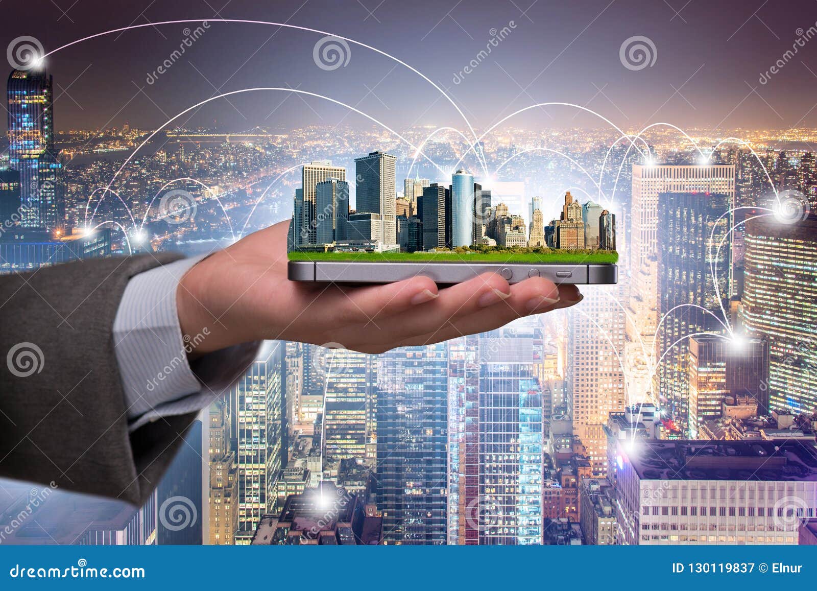 The Concept of Innovative Smart City Stock Image - Image of electricity ...