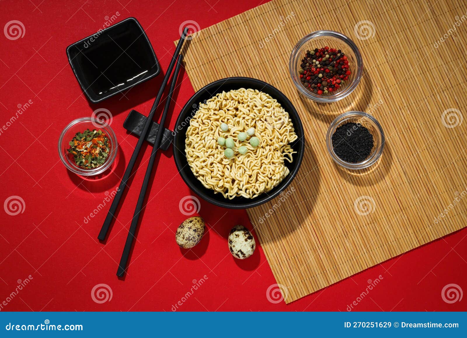 Concept of Instant Food, Instant Noodles, Top View Stock Image - Image ...