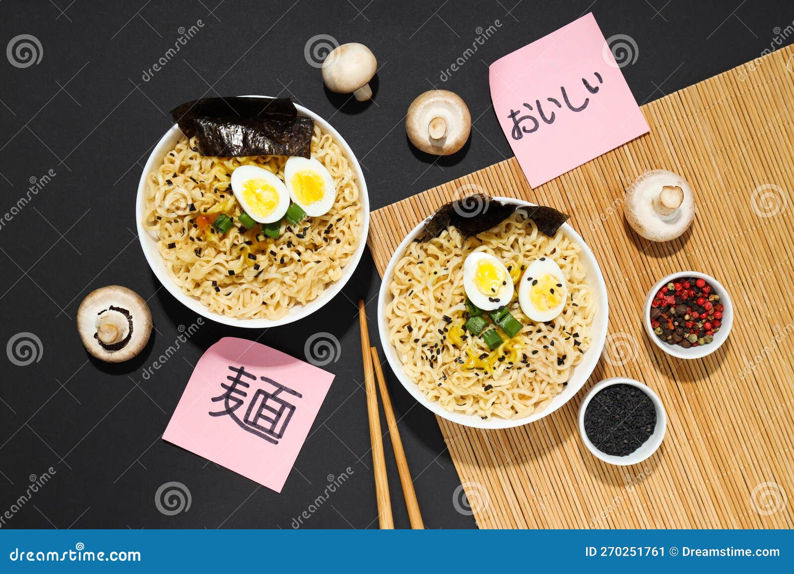 Concept of Instant Food, Instant Noodles, Top View Stock Image - Image ...