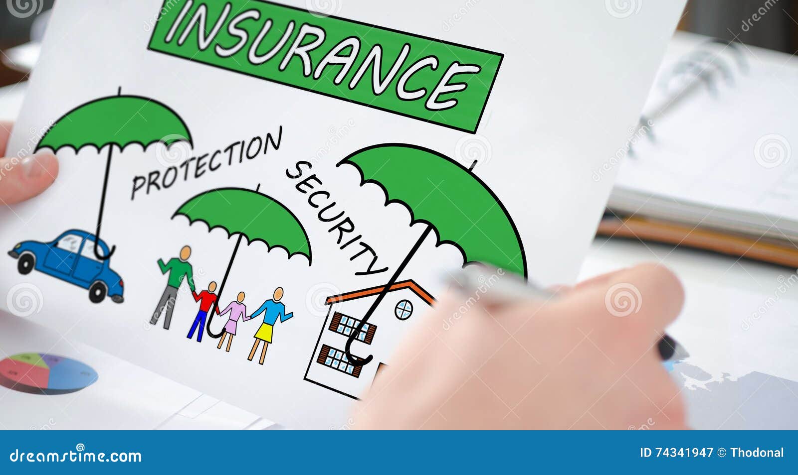 Concept of Insurance on a Paper Stock Image - Image of comprehensive ...