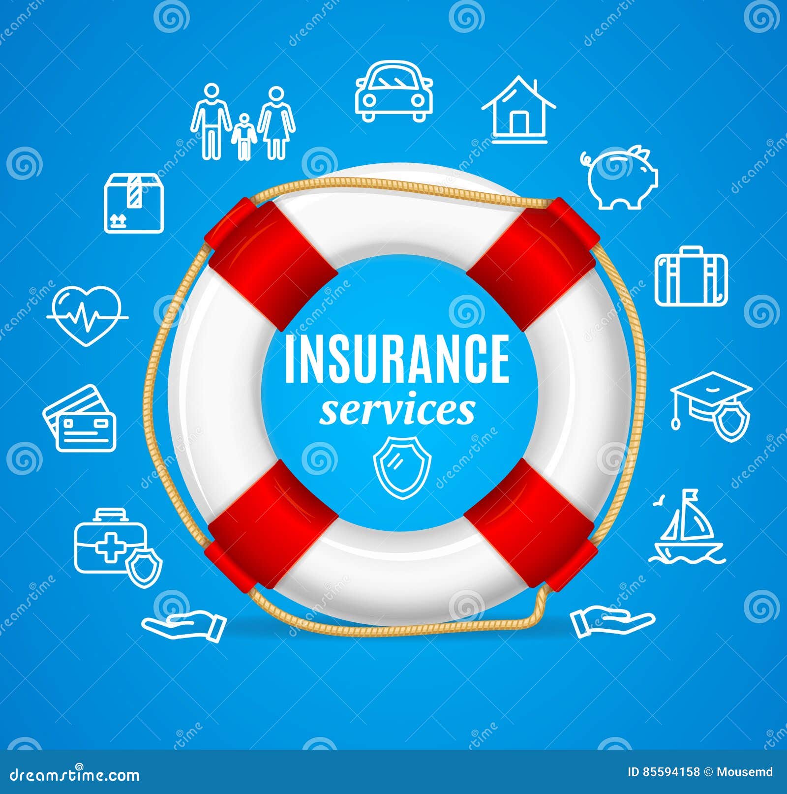 Concept Insurance Support Service. Vector Stock Vector - Illustration ...