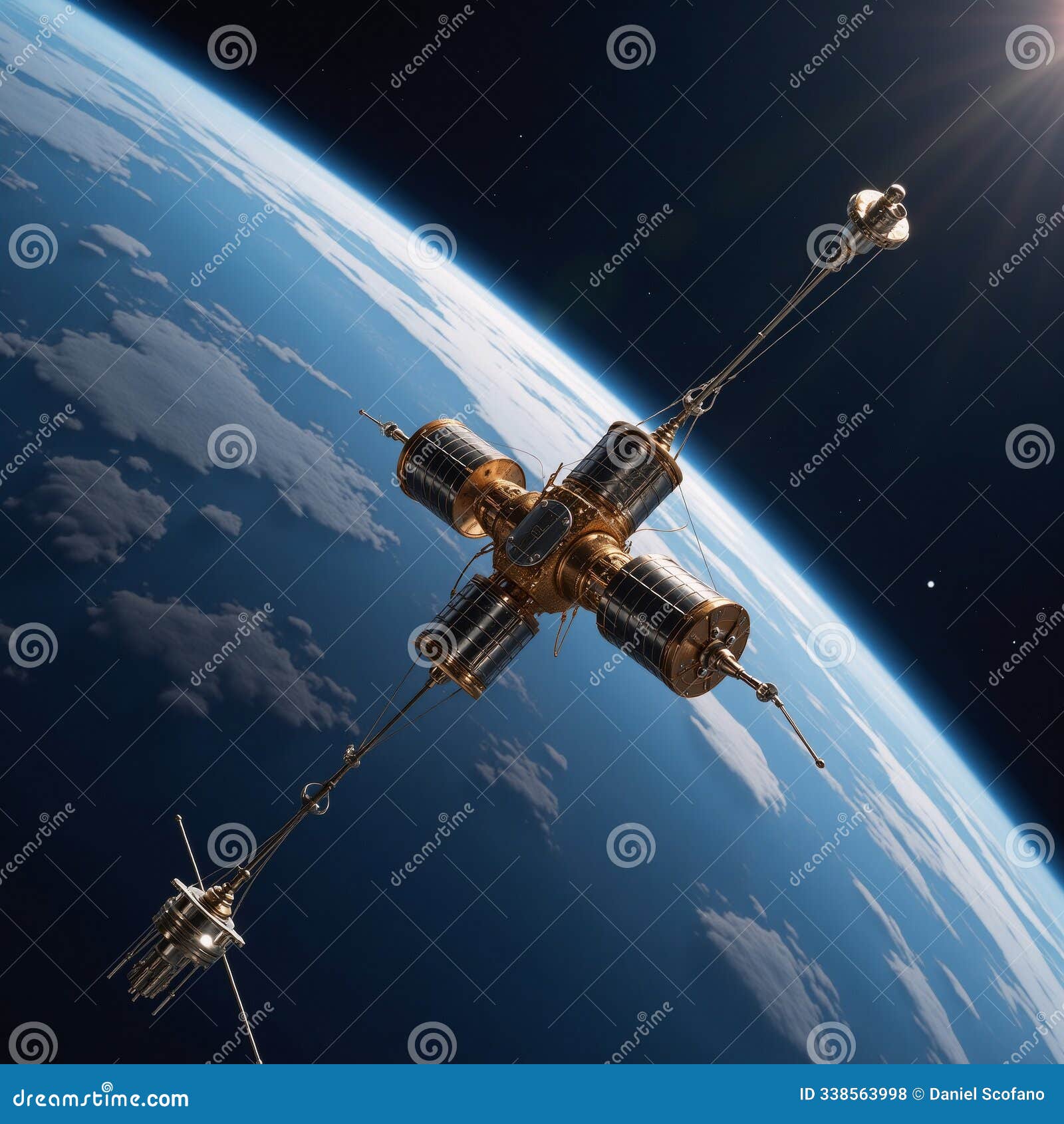 Interconnected European Satellite Orbit Celestial Connections Stock ...