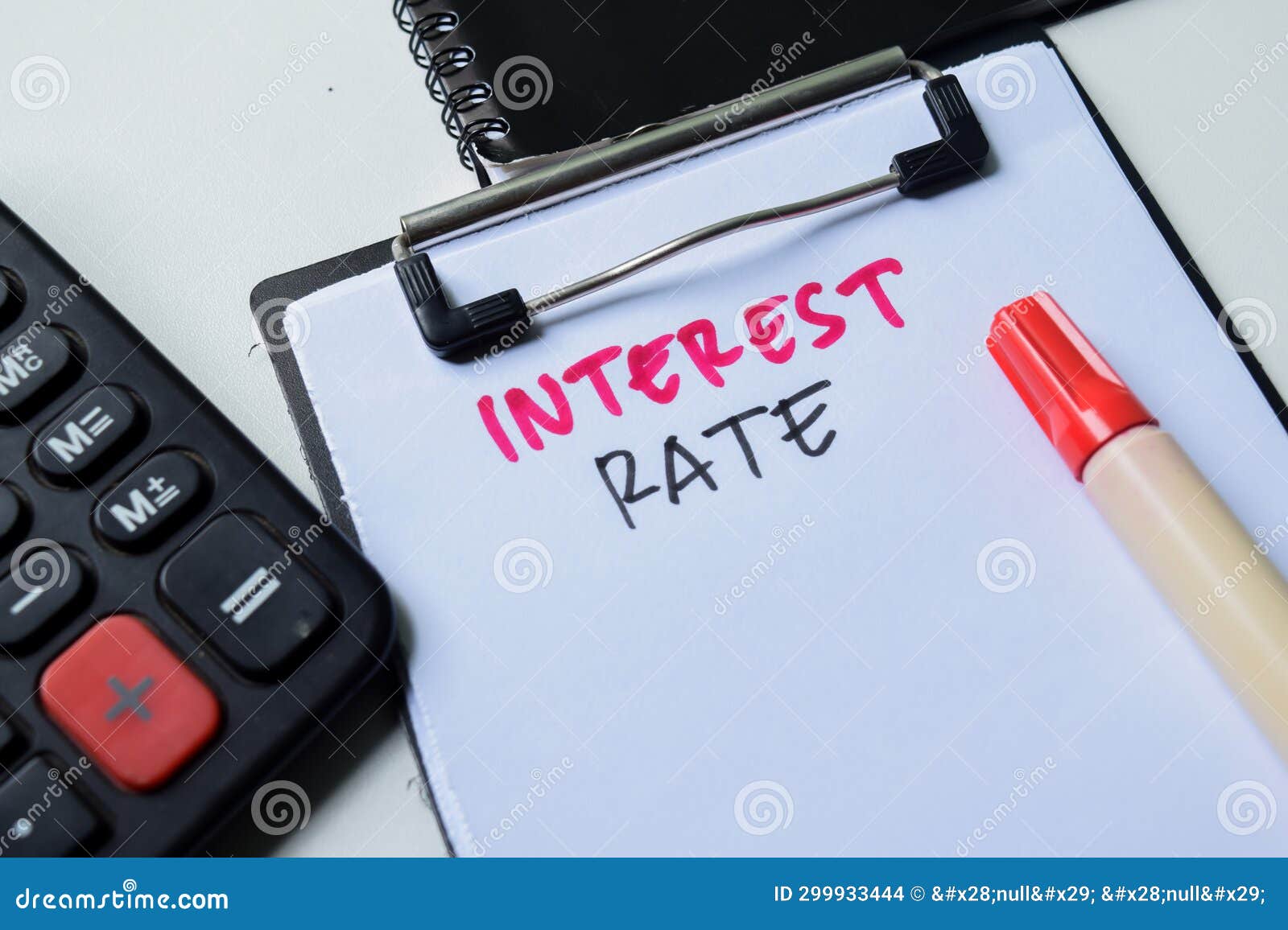 Concept of Interest Rate Write on Paperwork Isolated on White ...