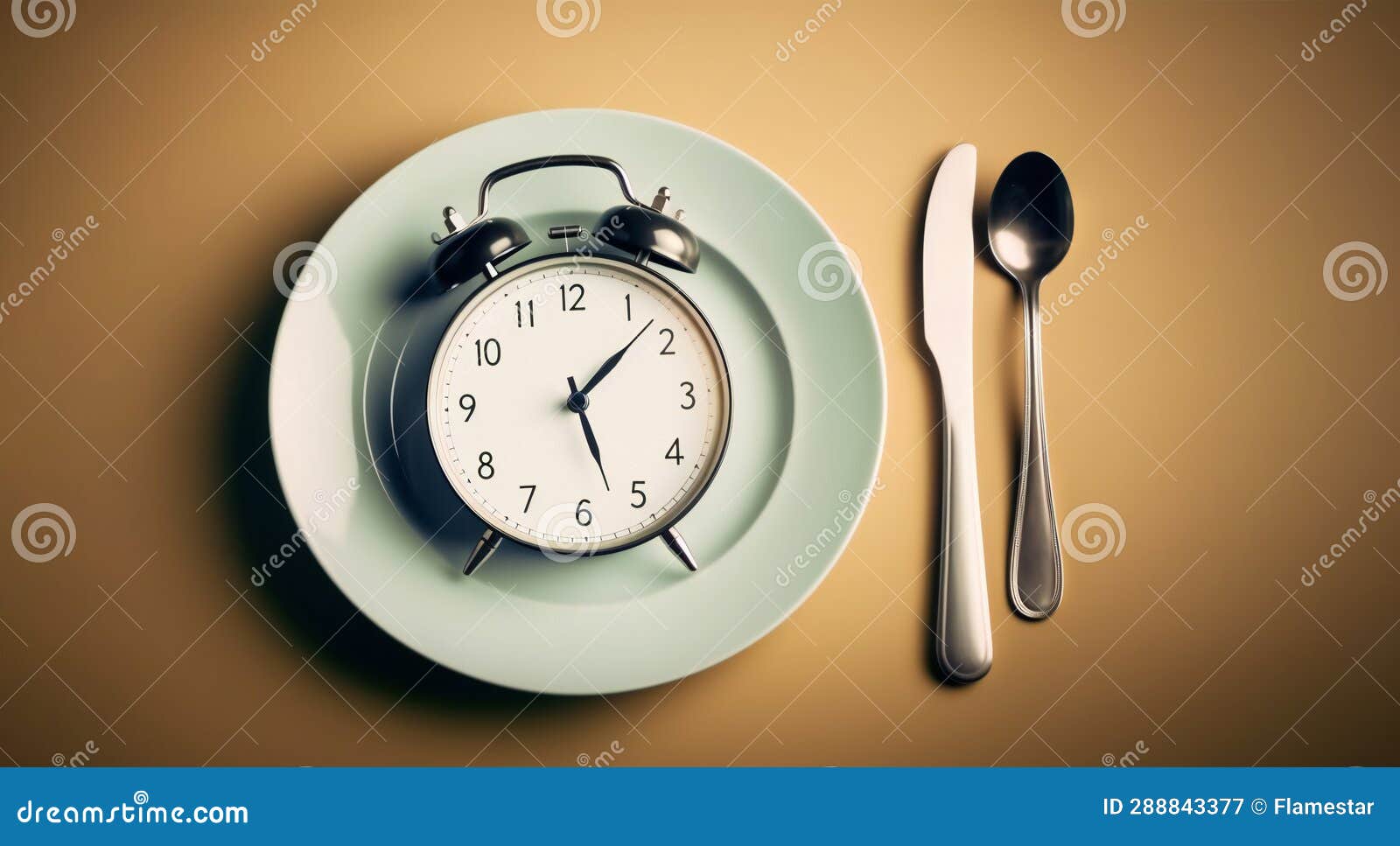 Concept of Intermittent Fasting: Showing an Empty Plate and a Clock ...
