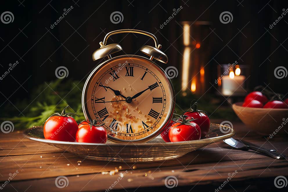 Concept of Intermittent Fasting, Showing an Empty Plate and a Clock ...