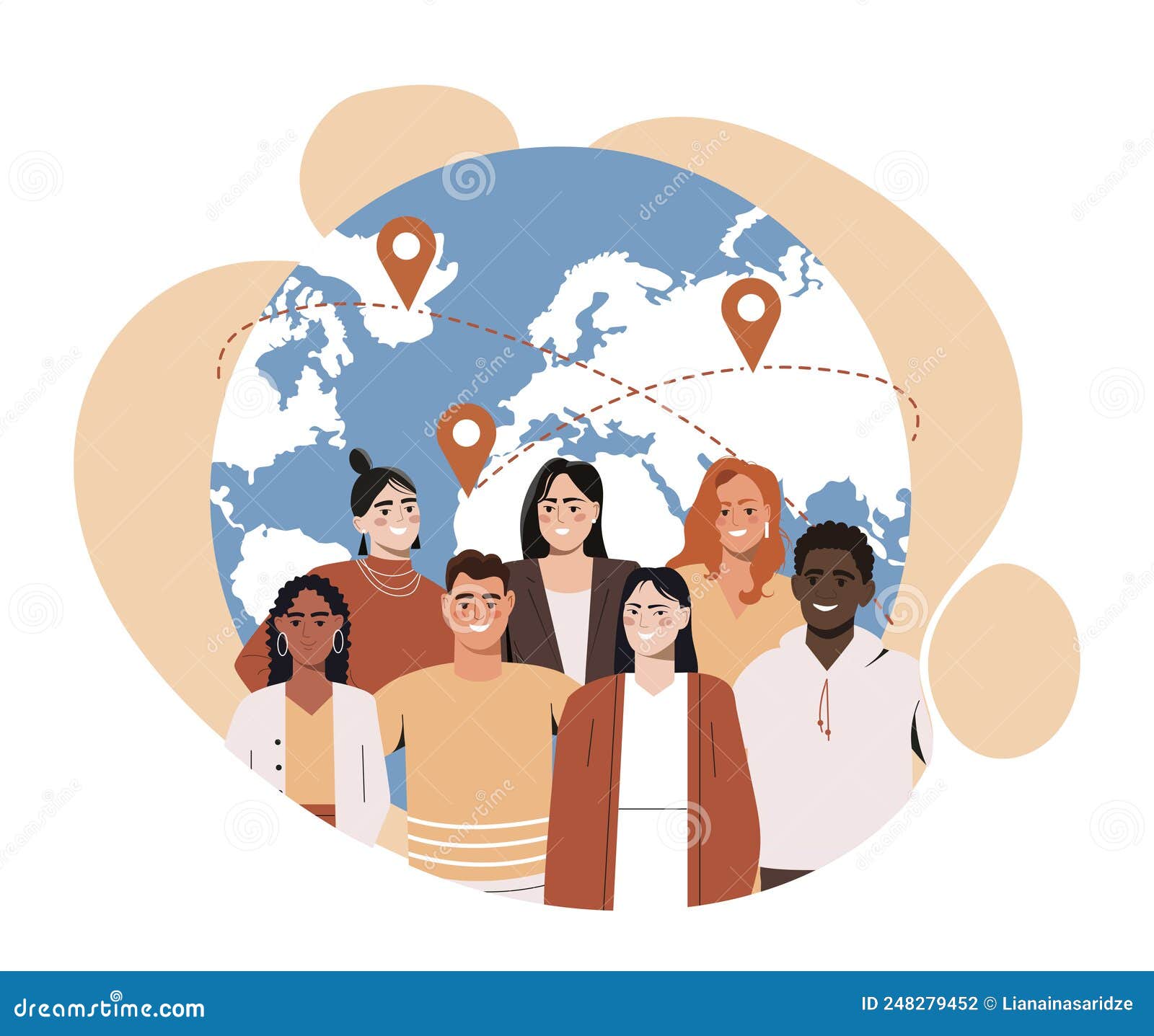 Concept of International Migration Stock Vector - Illustration of woman ...