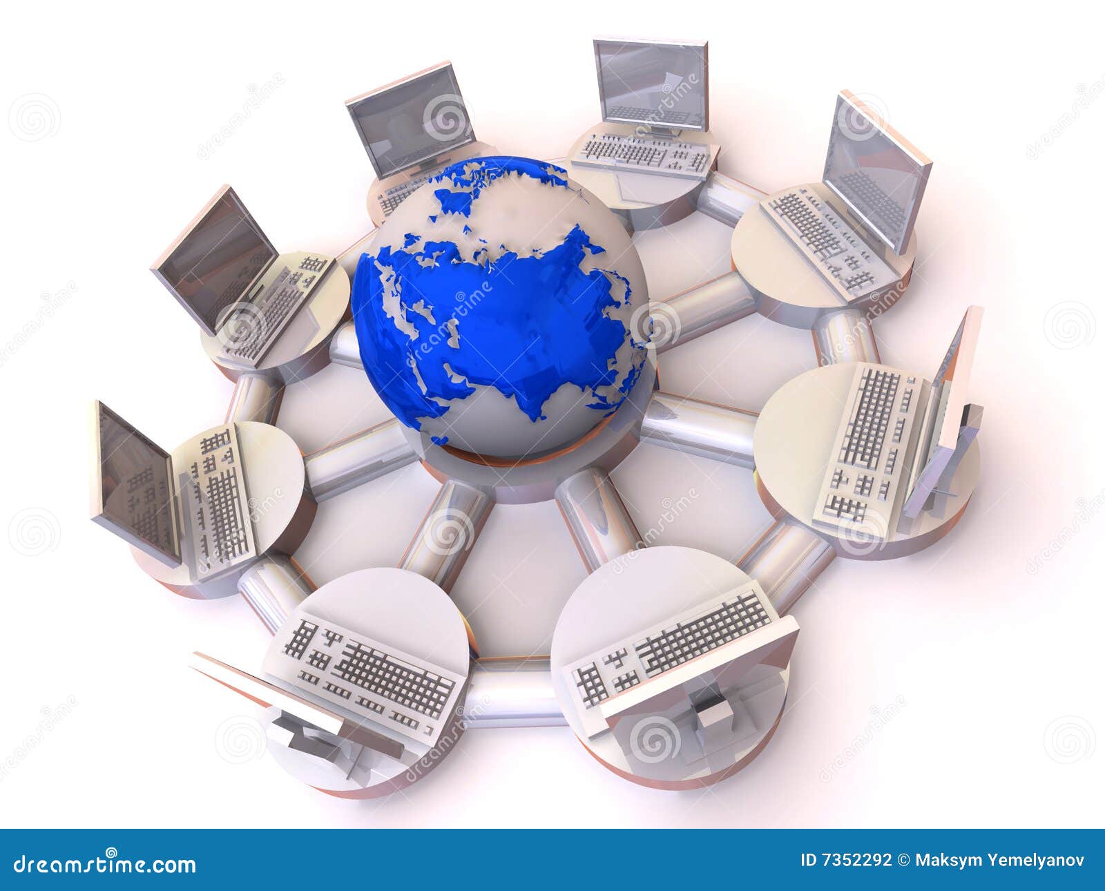 Concept of internet. 3d stock illustration. Illustration of page - 7352292