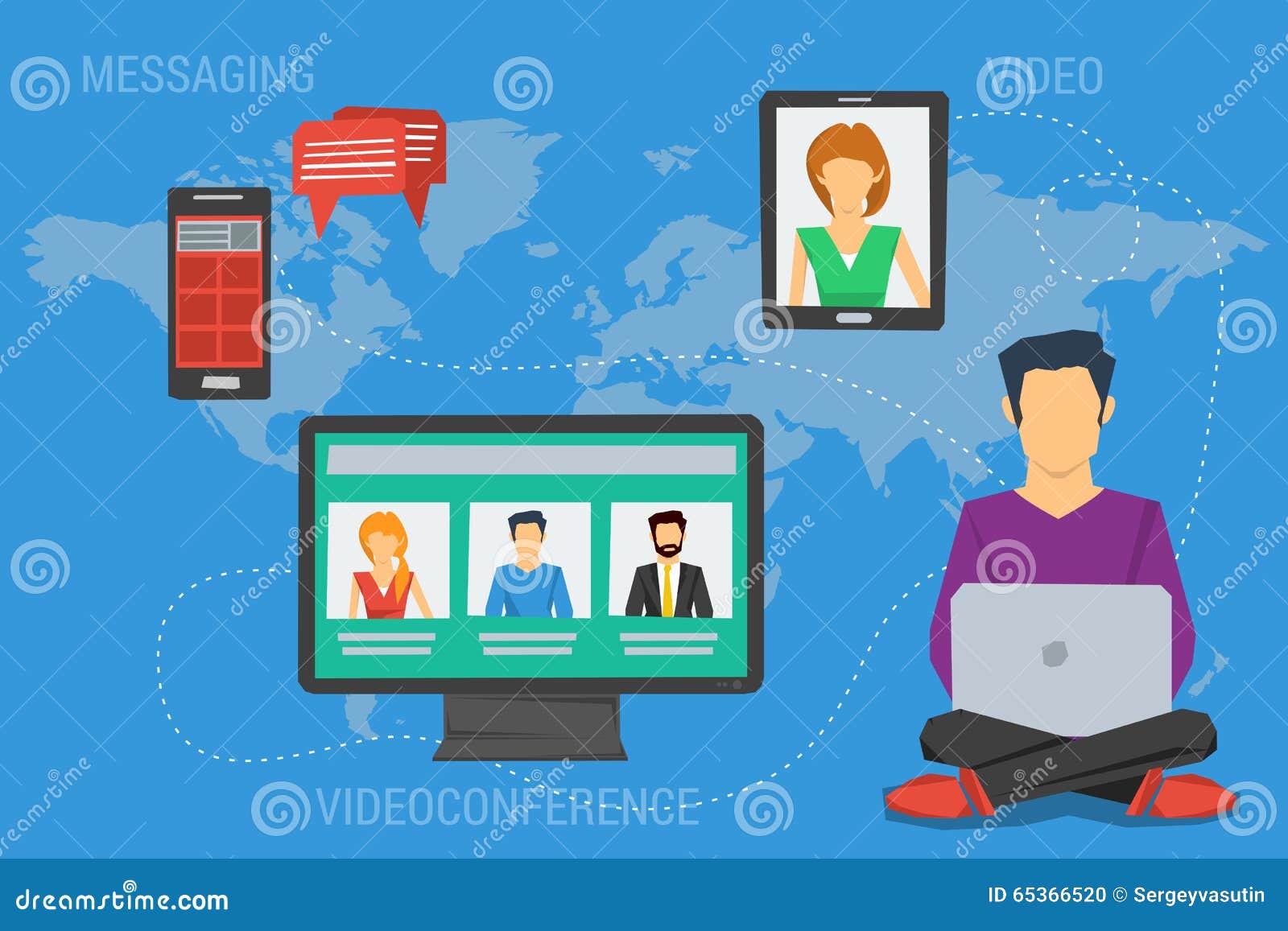 Concept of Internet Communication Around a World Stock Vector ...