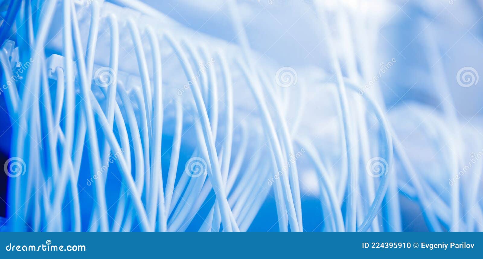 Concept Internet Data Center Blue Background. Banner Fiber Ethernet ...