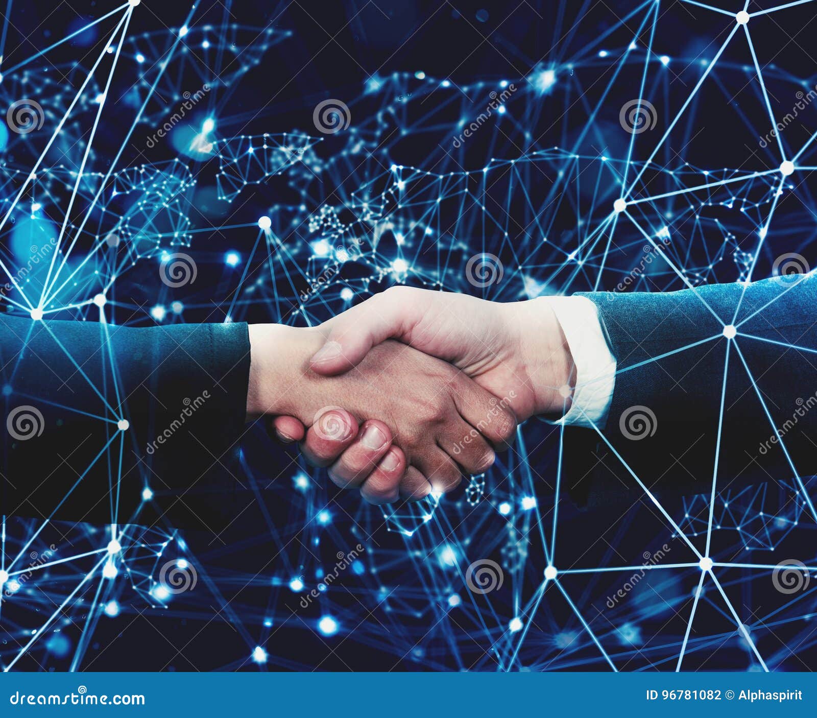 Concept of Internet Handshake Over Internet Network Stock Photo - Image ...