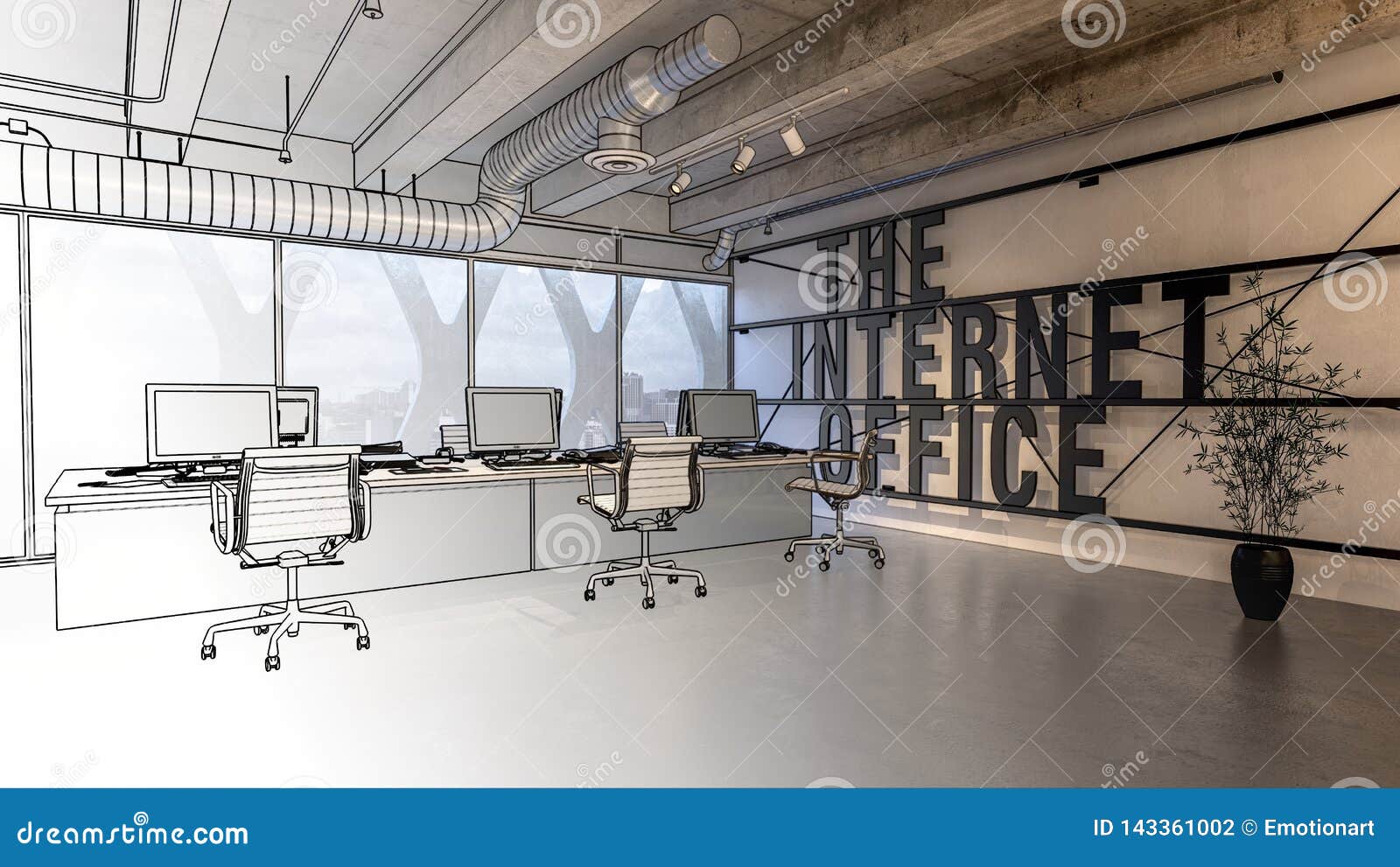 Concept of the Internet Office Stock Illustration - Illustration of ...