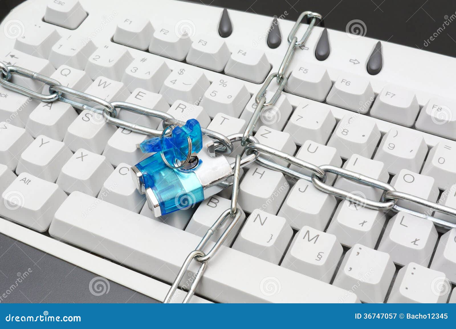 Concept of Internet Security with Keyboard and Chain Stock Image ...