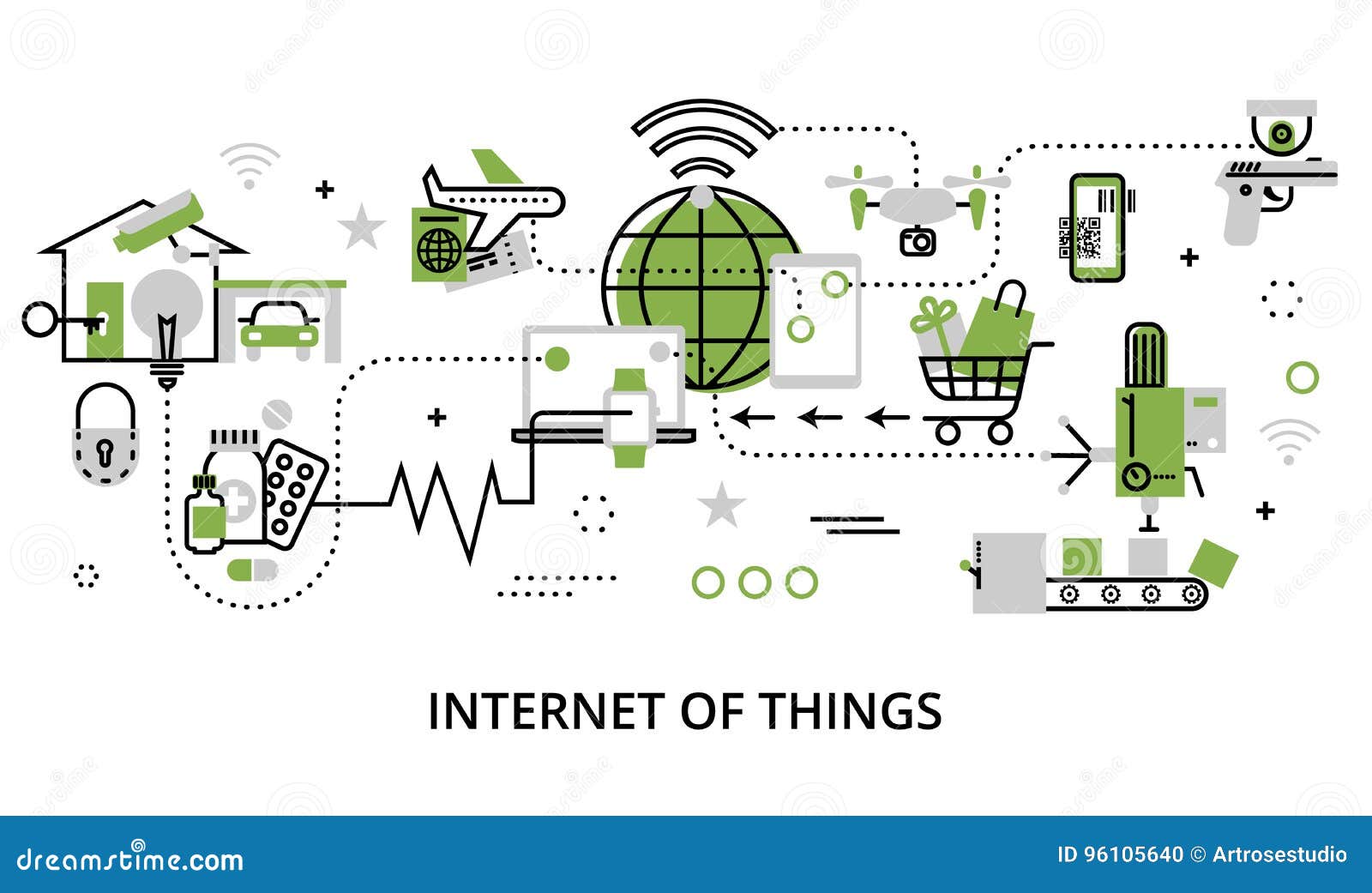 Concept Internet Van Dingen Vector Illustratie - Illustration of ...