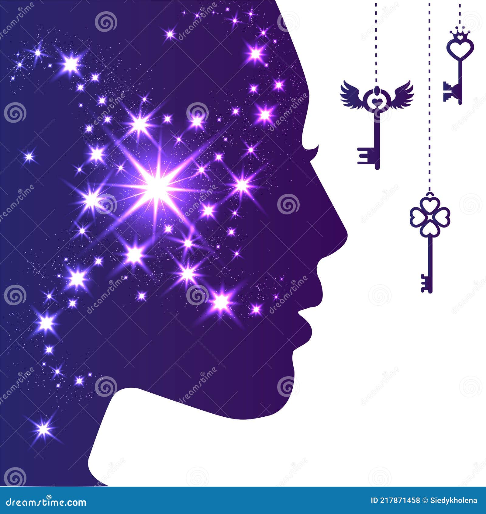 Concept of intuition keys stock vector. Illustration of neural - 217871458