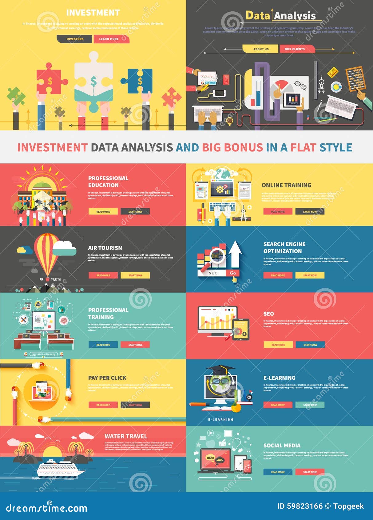 Concept of Investment Analysis Data and Promotion Stock Vector ...