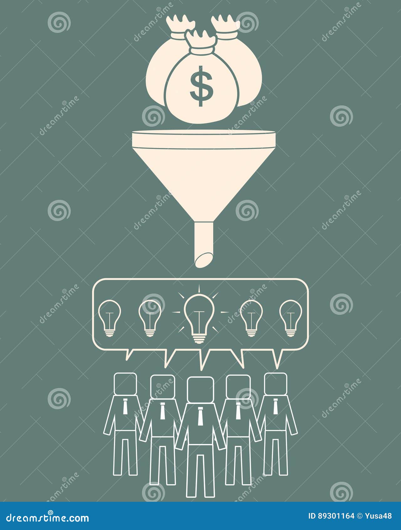 The Concept of Investment, Money Falling into the Funnel. Stock ...