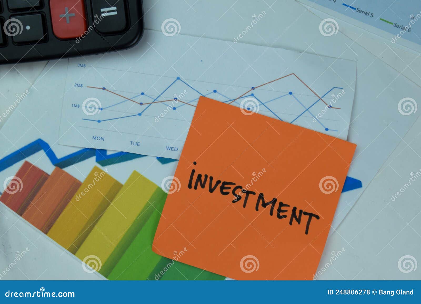 Concept of Investment Write on Sticky Notes with Diagram or Graph ...