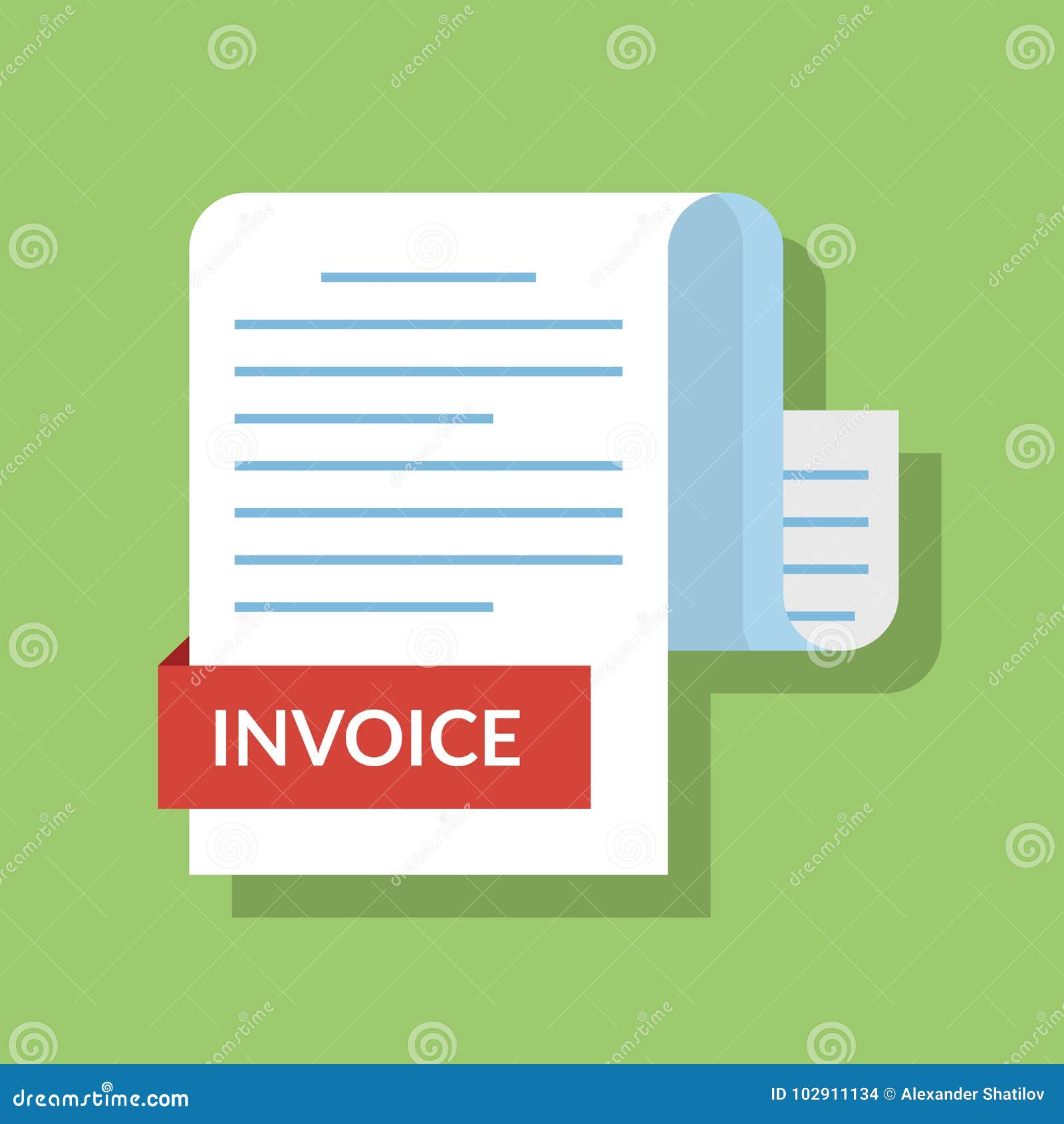 Concept Of The Invoiced Document. Payment Document. Vector Illustration ...