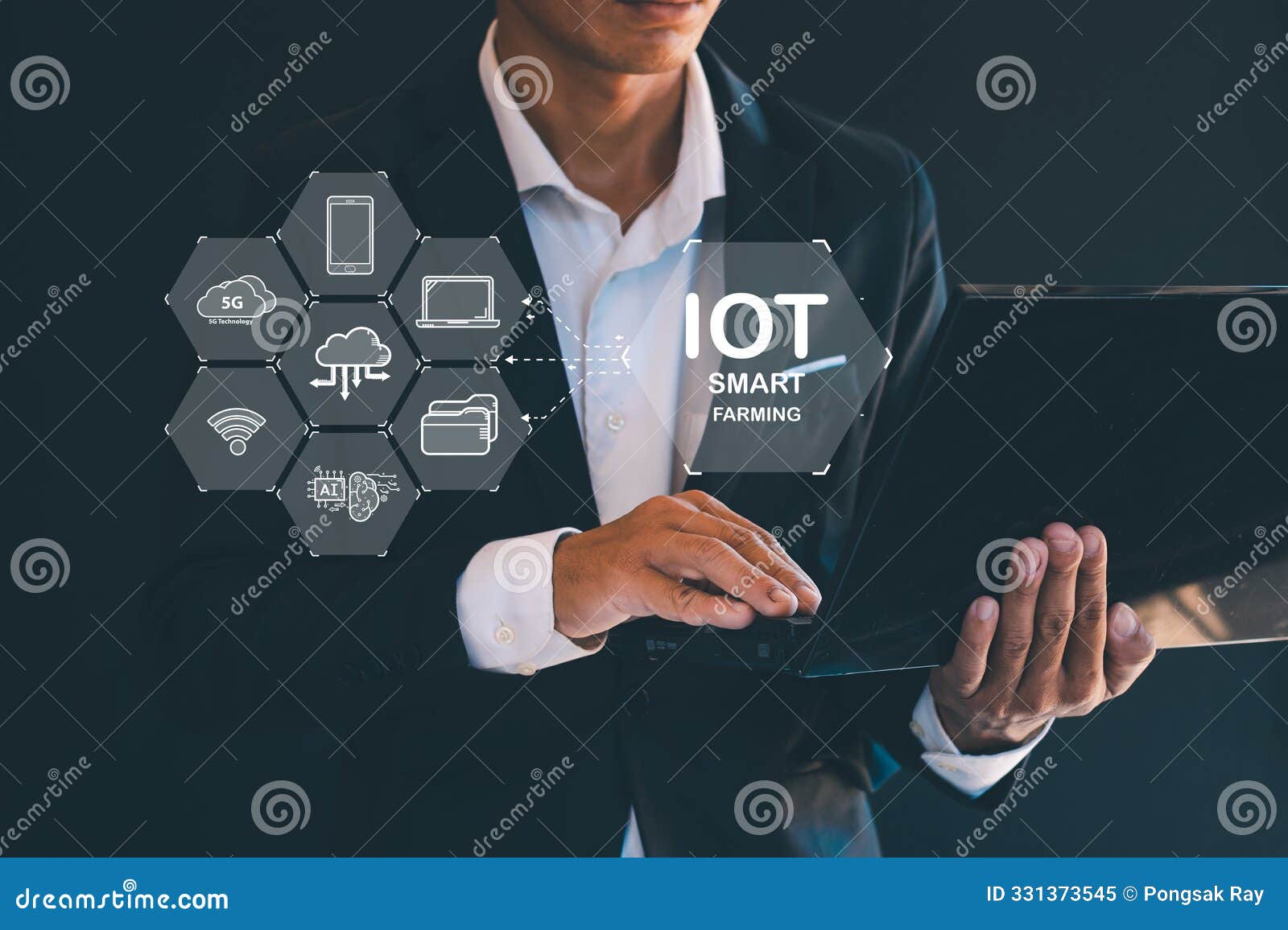 The Concept of IoT Devices and Network Connections Centered Around the ...