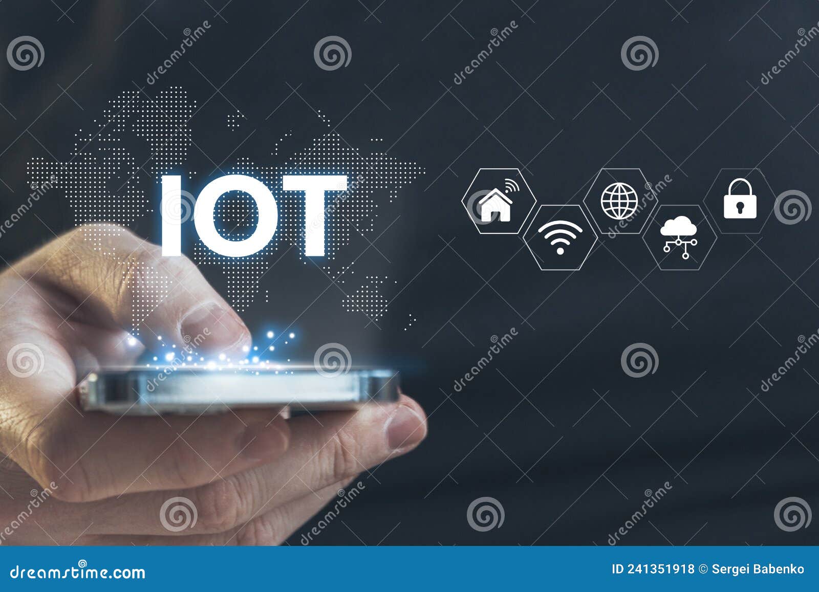 Concept IOT or Internet of Things. a Technology for Transferring Data ...