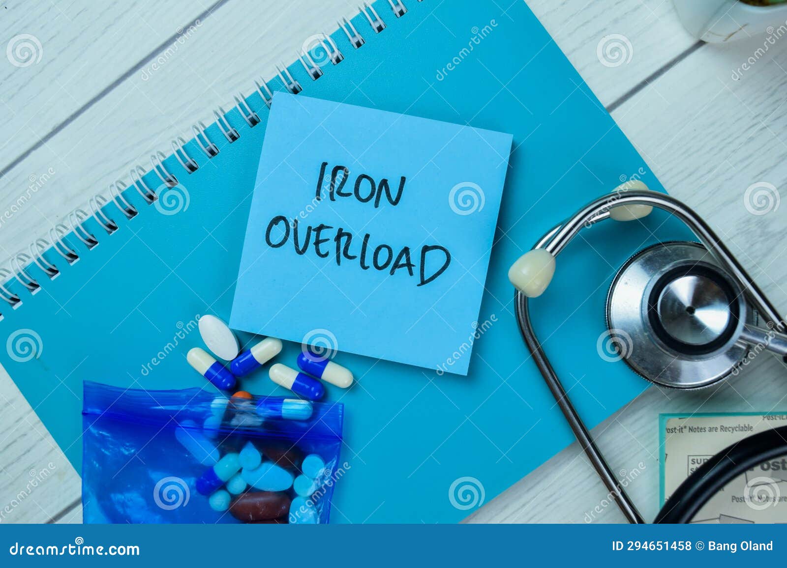 Concept of Iron Overload Write on Sticky Notes with Stethoscope ...