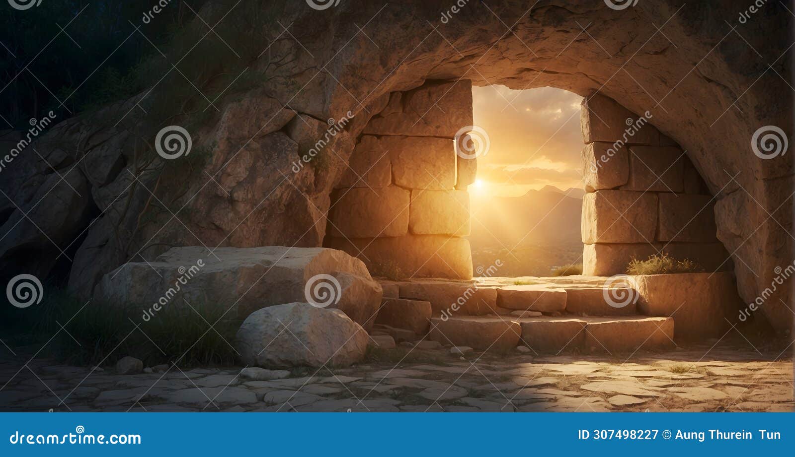 A Concept of the Tomb Jesus Resurrected Stock Image - Image of risen ...