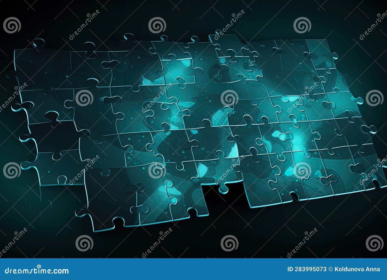 Concept of Jigsaw Puzzle with Lines and Two Large Piece, Created with ...