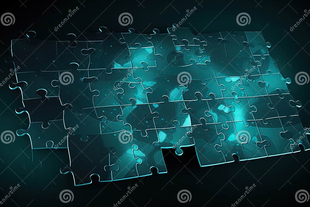 Concept of Jigsaw Puzzle with Lines and Two Large Piece, Created with ...