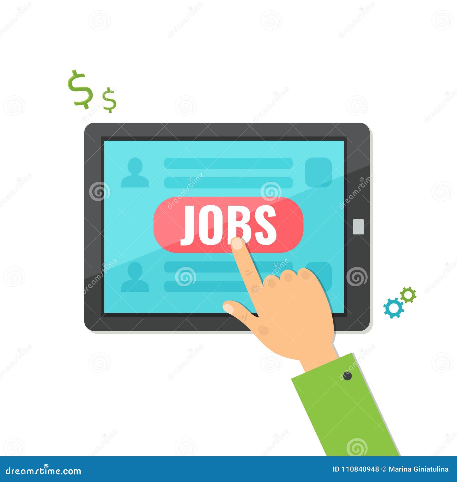 Concept of Job Searching on Tablet Stock Vector - Illustration of ...