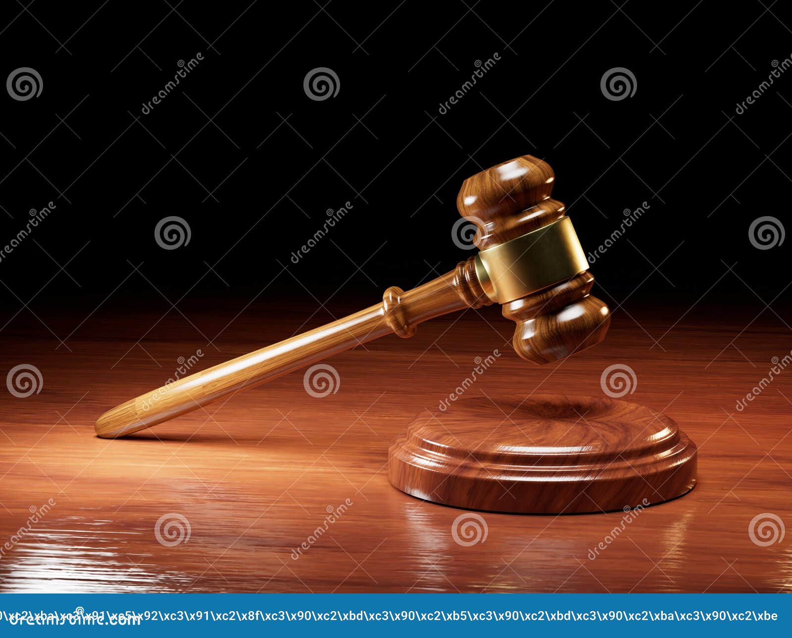 The Concept of Judicial Decision-making. Wooden Hammer on a Round Stand ...