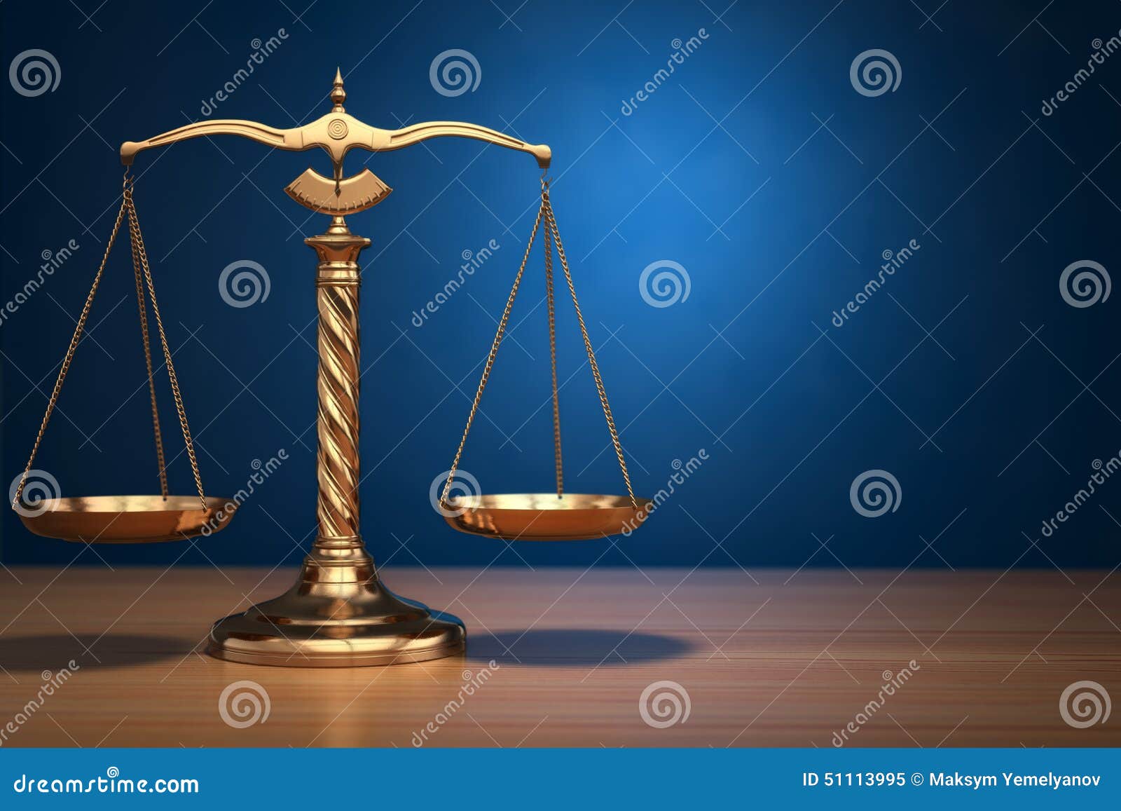Concept of Justice. Law Scales on Blue Background Stock Illustration ...