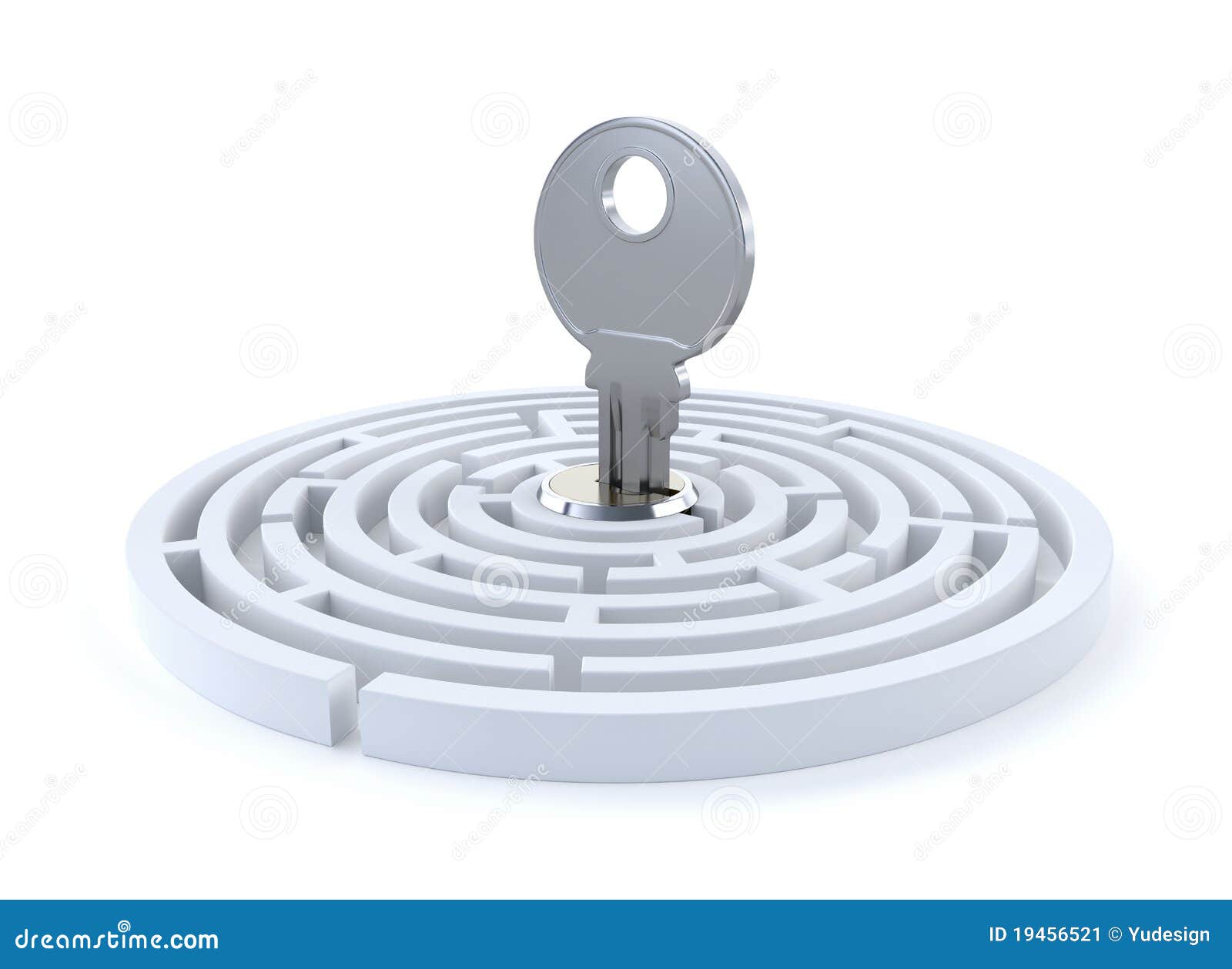 Concept with the Key and Maze Stock Illustration - Illustration of ...