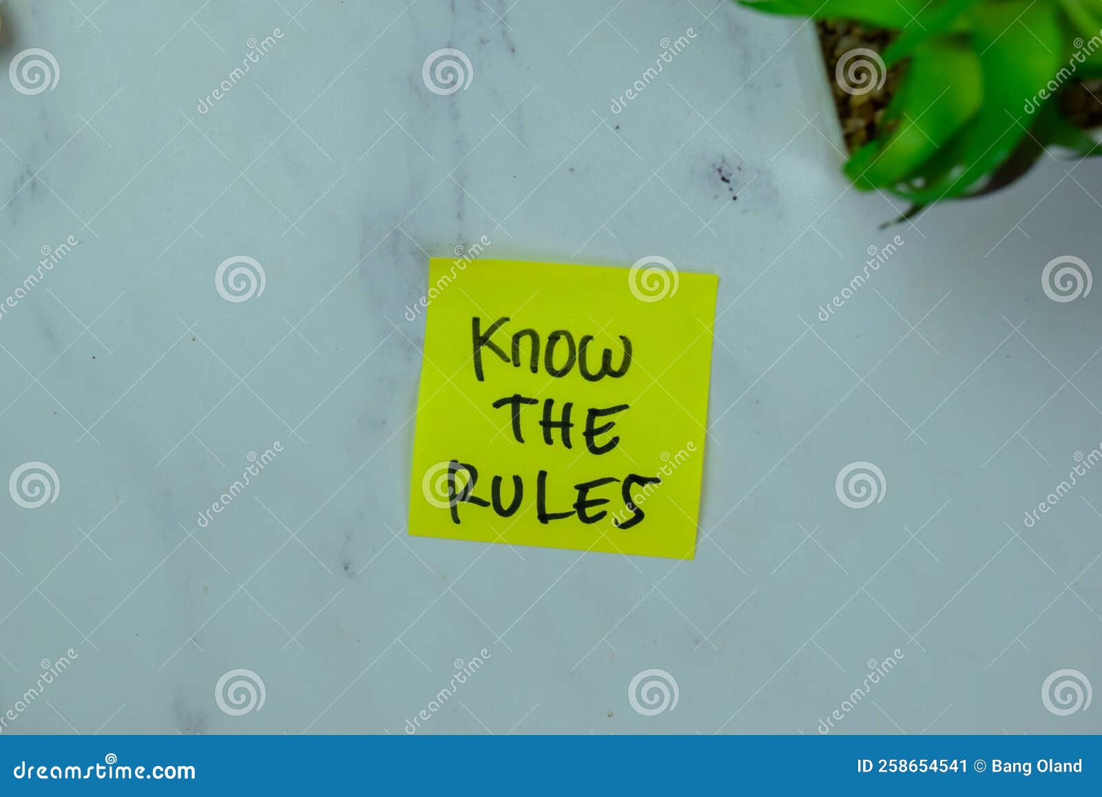 Concept Of Know The Rules Write On Sticky Notes Isolated On Wooden