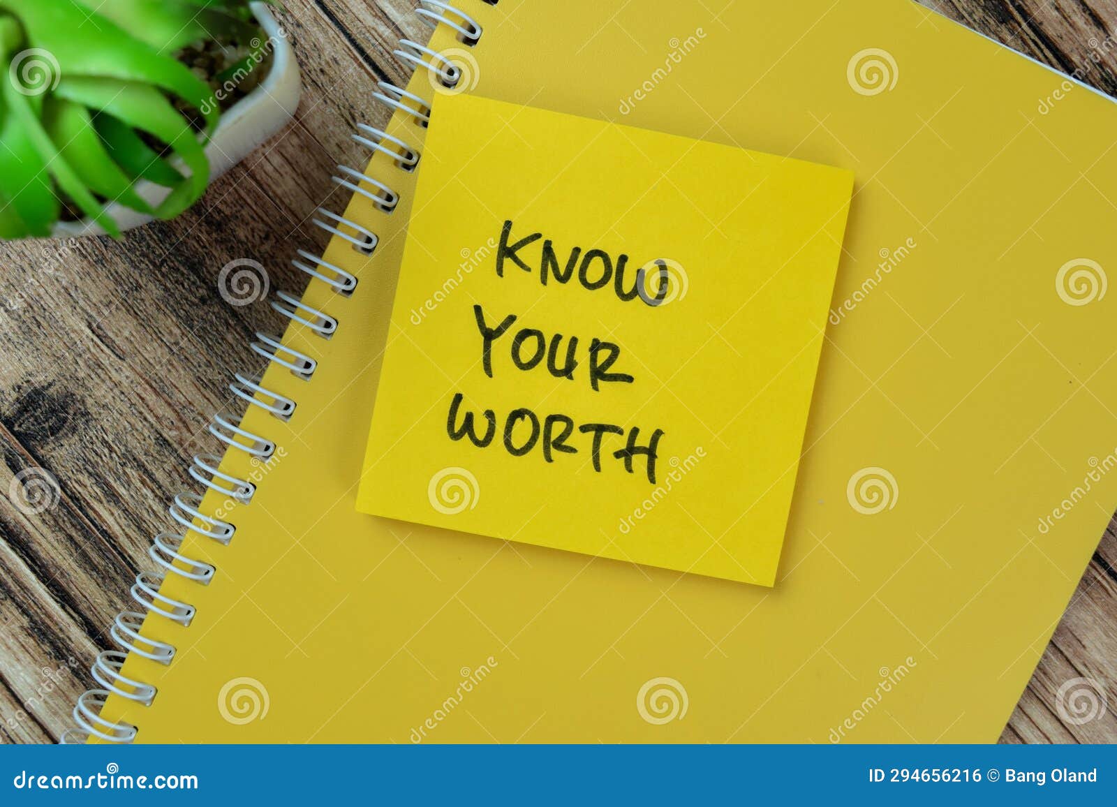Concept of Know Your Worth Write on Sticky Notes Isolated on Wooden ...