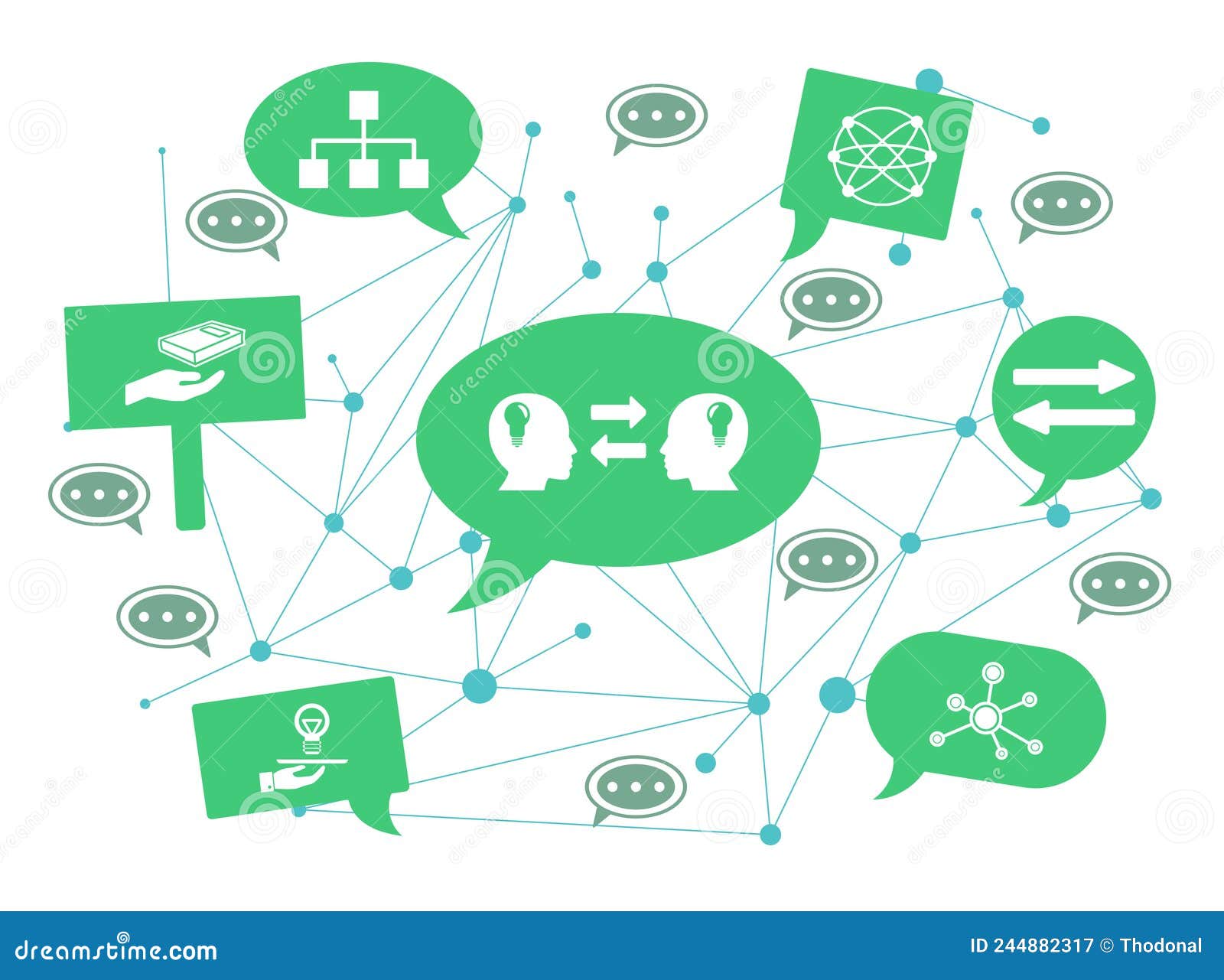 Concept of Knowledge Sharing Stock Illustration - Illustration of icon ...