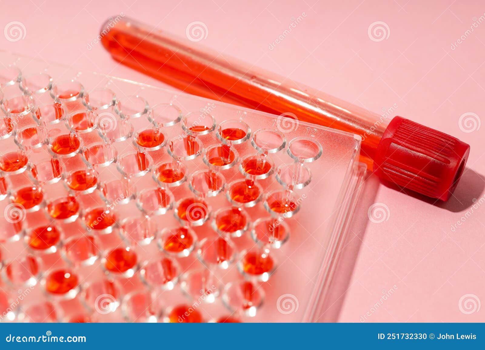 Concept of Laboratory Accessories on Pink Background Stock Photo ...
