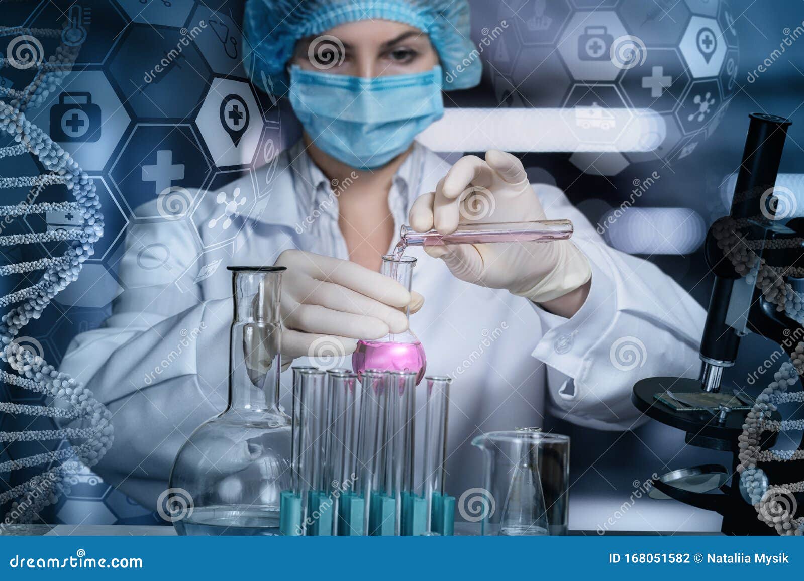 The Concept of Laboratory DNA Testing Stock Photo - Image of background ...