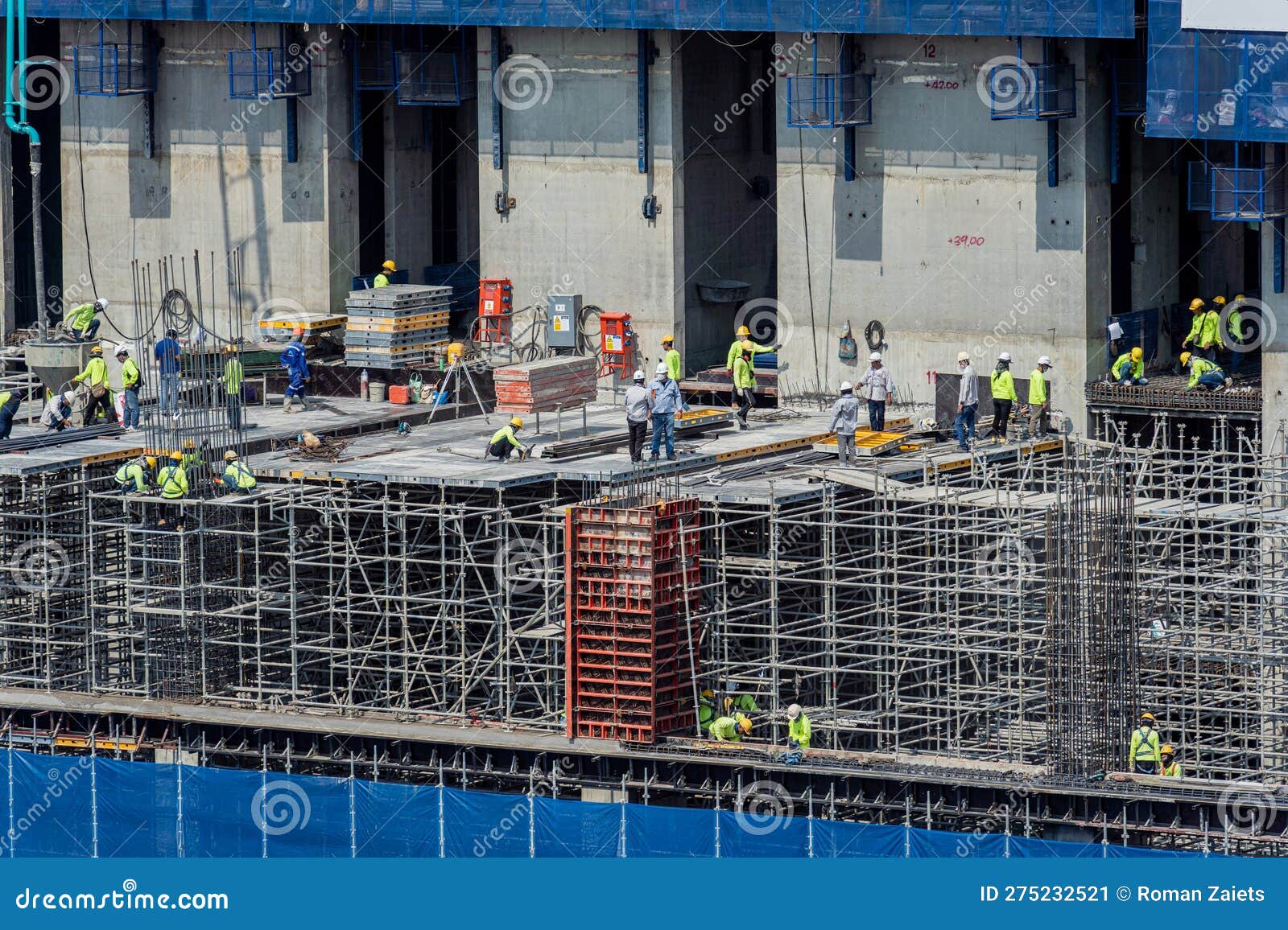 Concept of Laborers Working on Modern Construction Site Editorial Photo ...