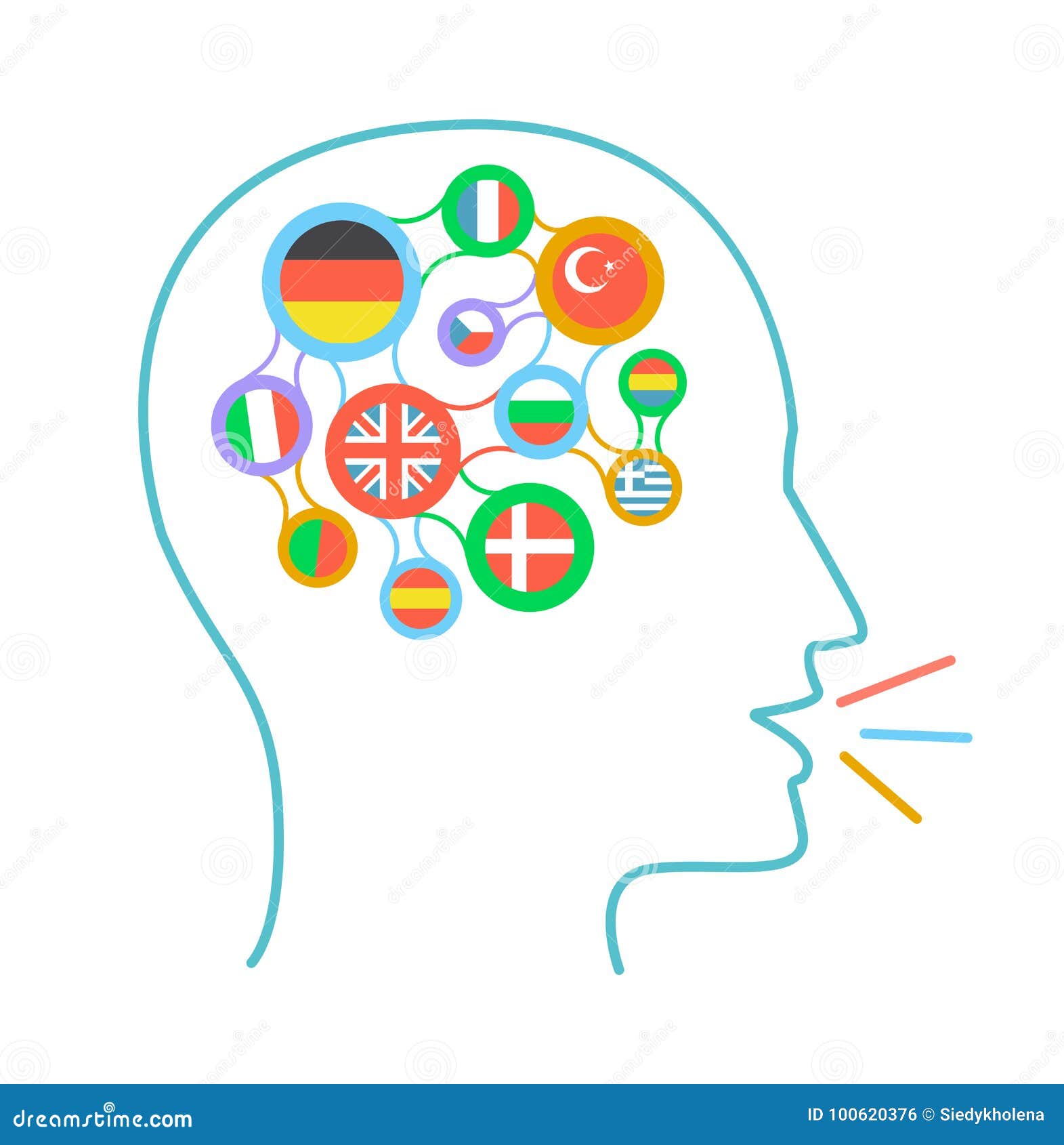 Concept of Language Learning Icon Stock Illustration - Illustration of ...