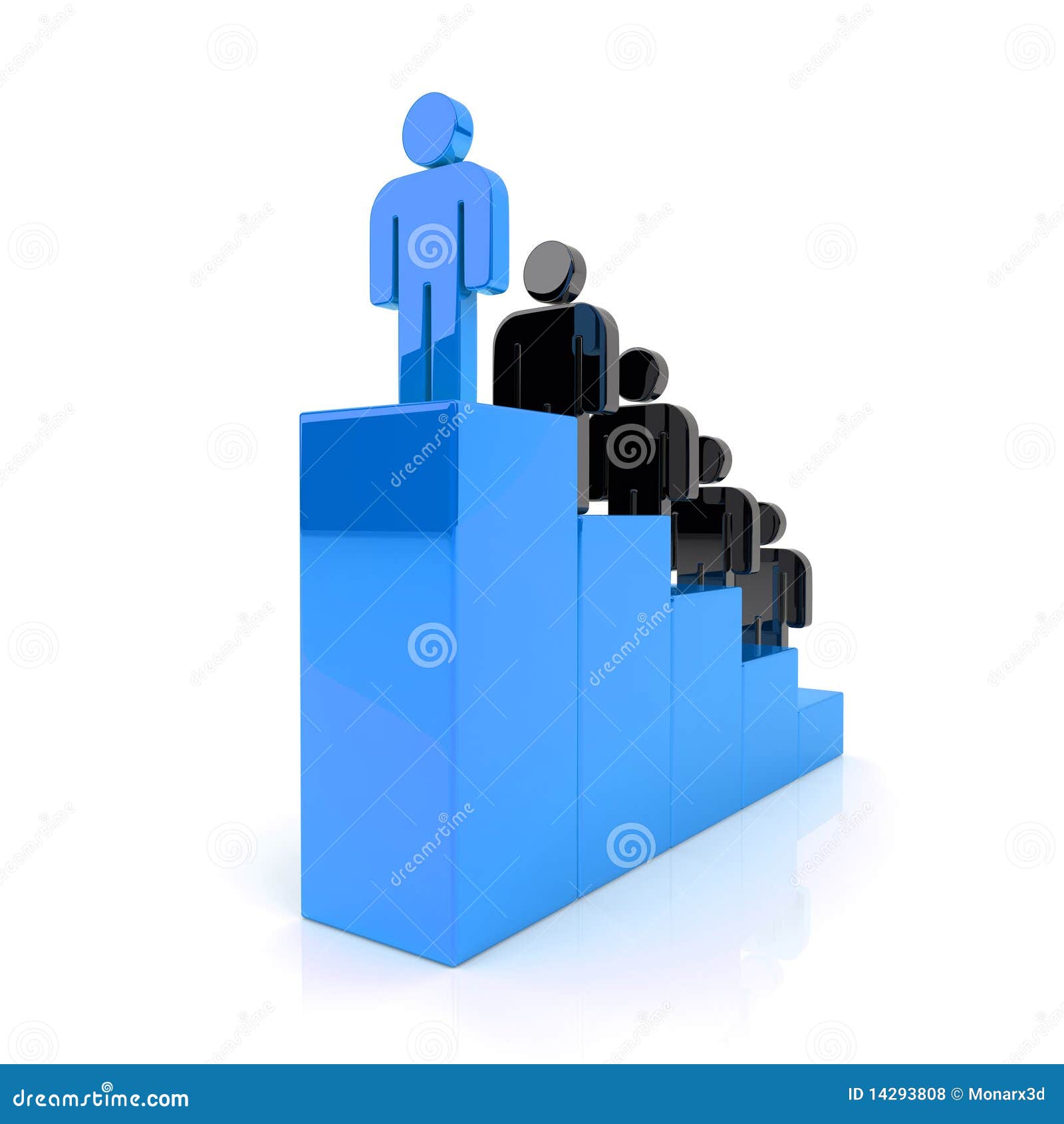 Concept of Leadership(blue) Stock Illustration - Illustration of leader ...