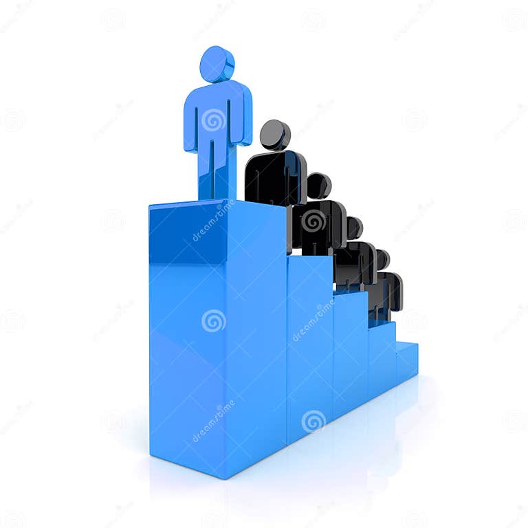 Concept of Leadership(blue) Stock Illustration - Illustration of leader ...