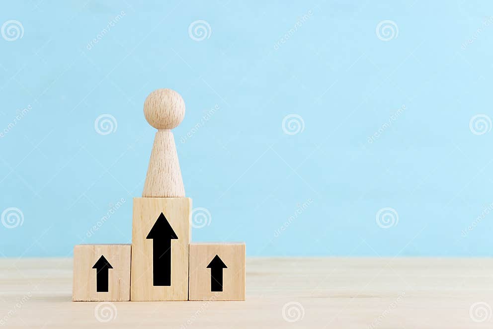 Concept of Leadership and Forwarding Ahead. Group of Figures and ...