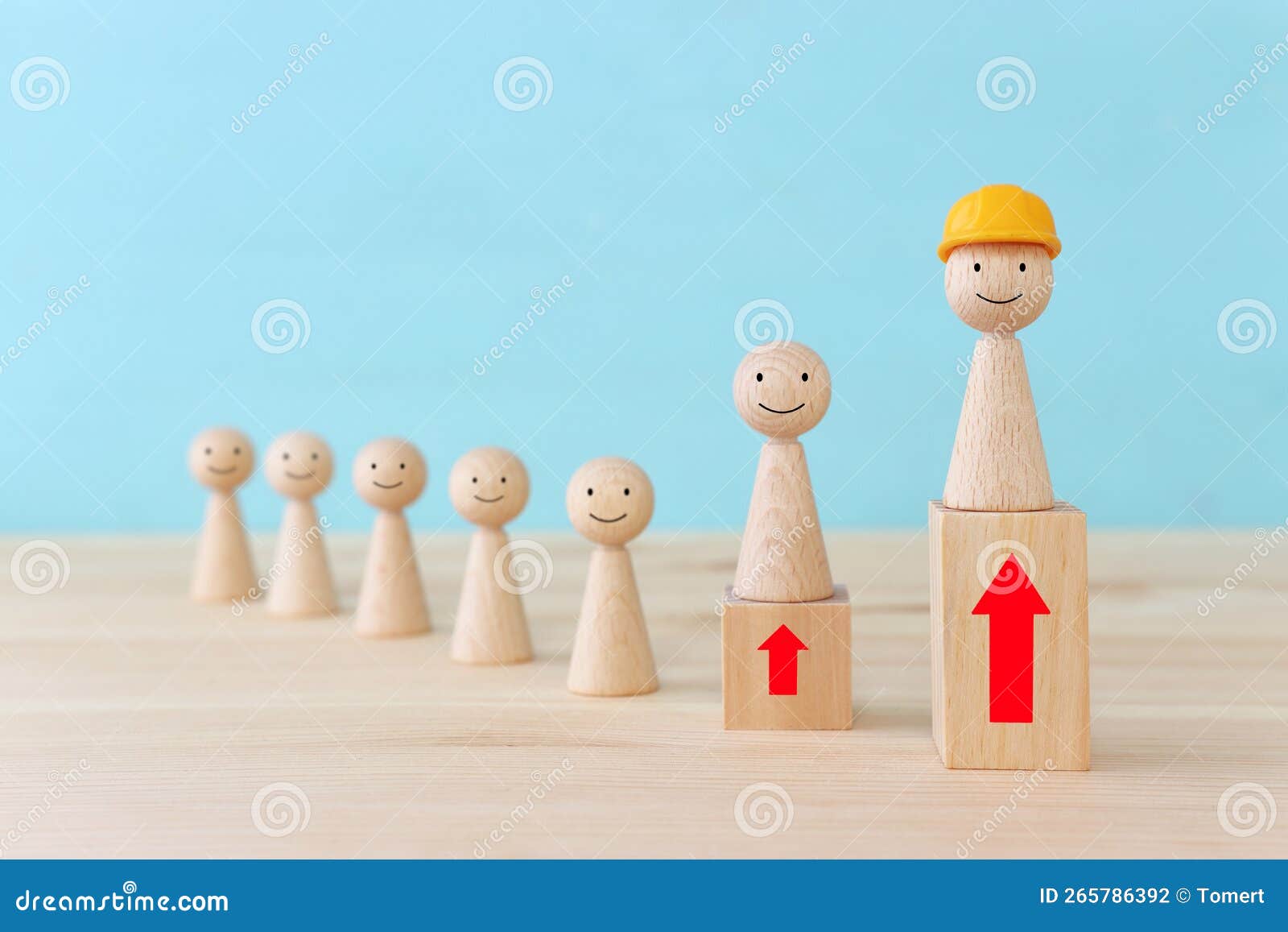 Concept of Leadership and Forwarding Ahead. Group of Figures and ...