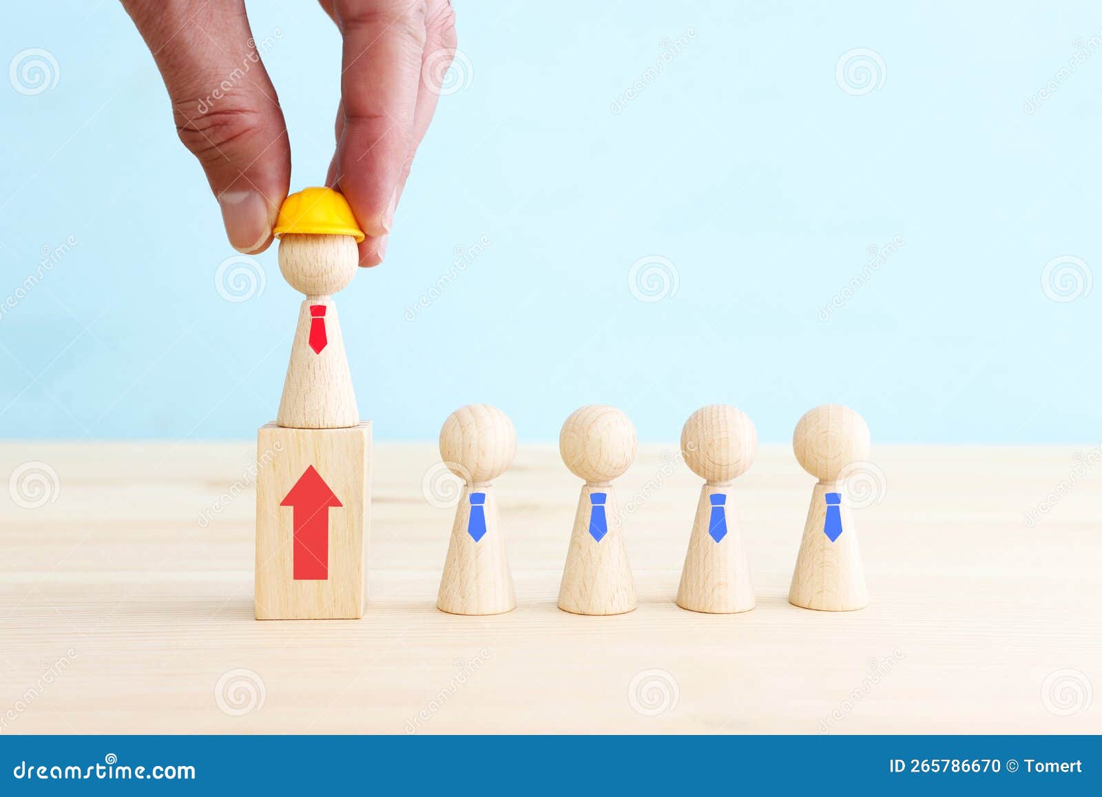 Concept of Leadership and Forwarding Ahead. Group of Figures and ...