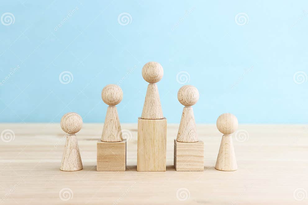 Concept of Leadership and Forwarding Ahead. Group of Figures and ...