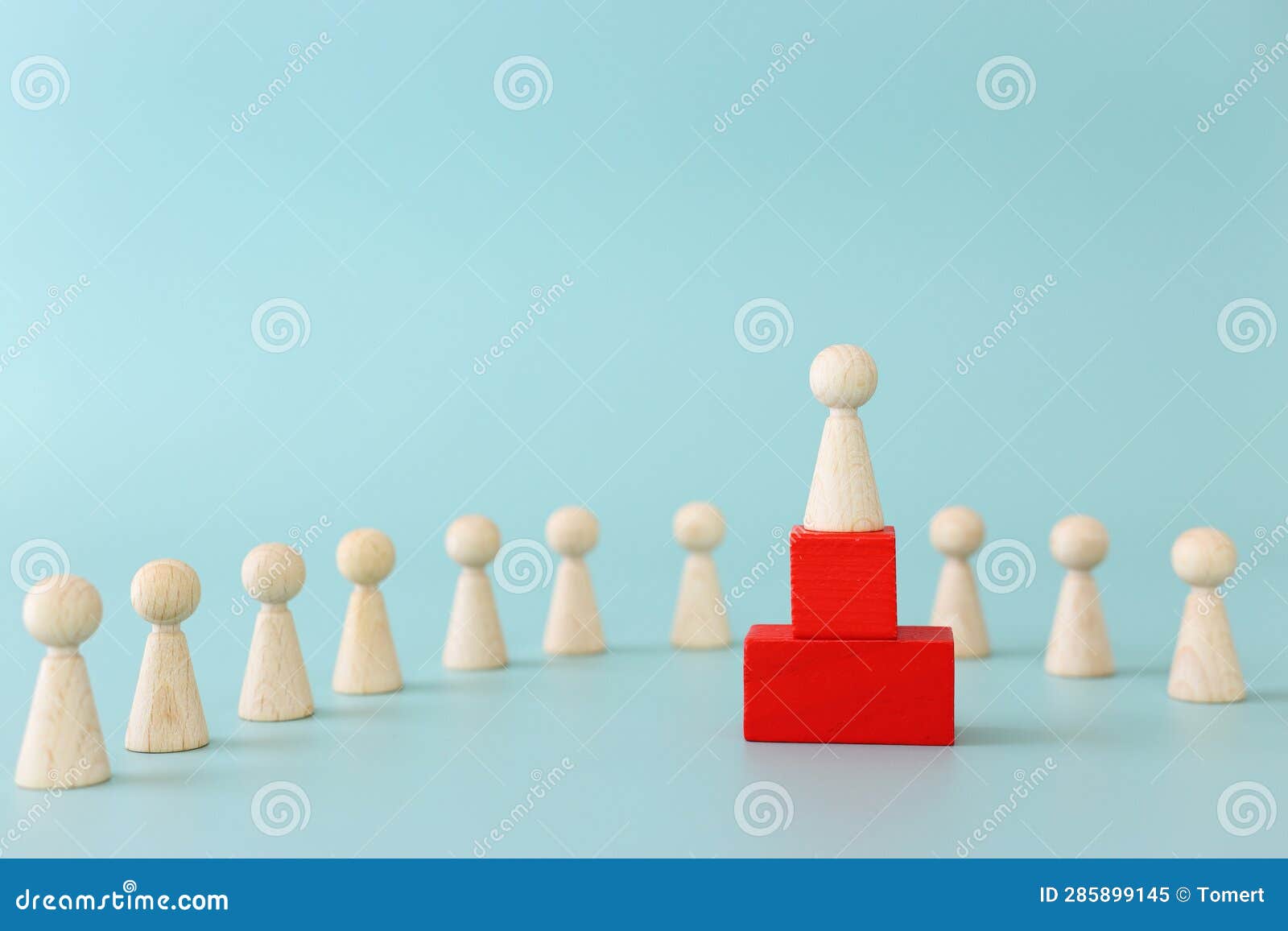 Concept of Leadership and Forwarding Ahead. Group of Figures and ...