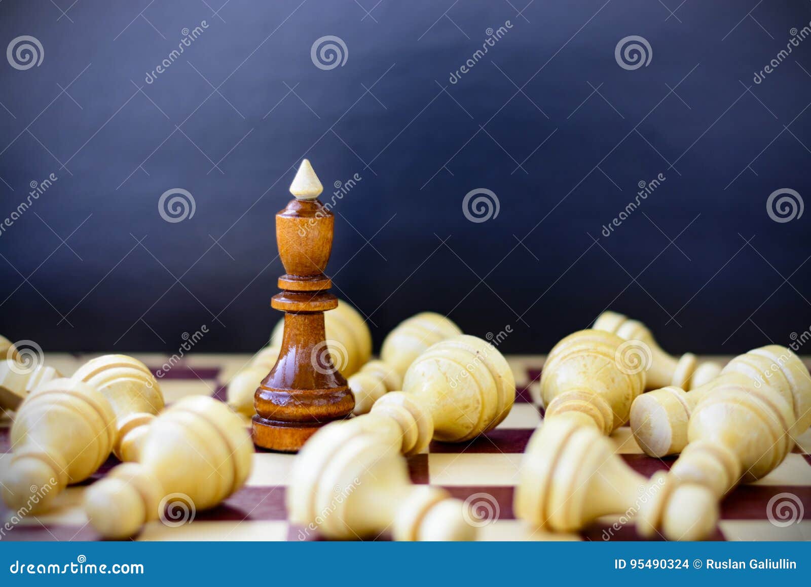 Concept of Leadership, Success, Motivation. Chess Pieces on the Board ...