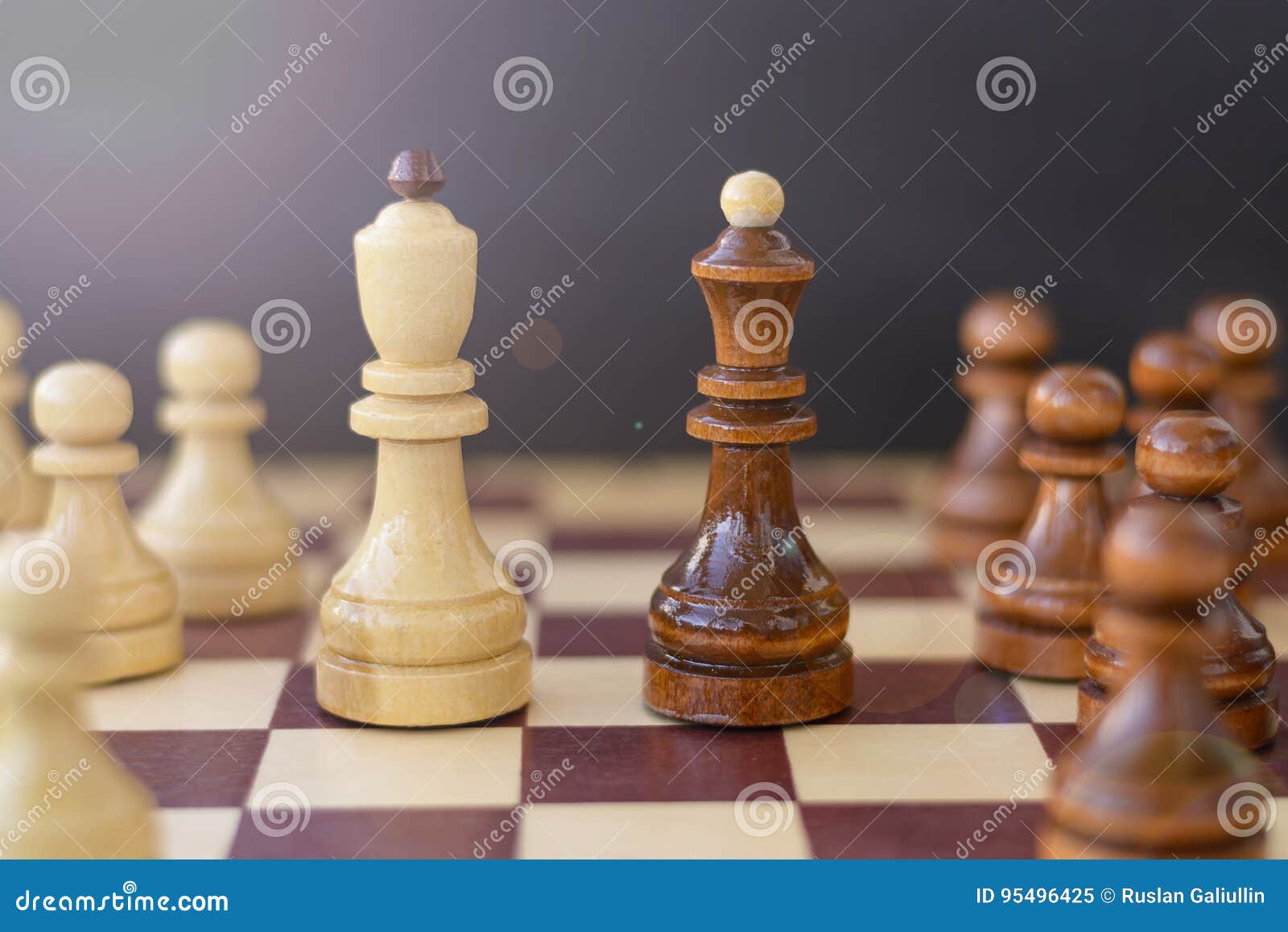 Concept of Leadership, Success, Motivation. Chess Pieces on the Board ...