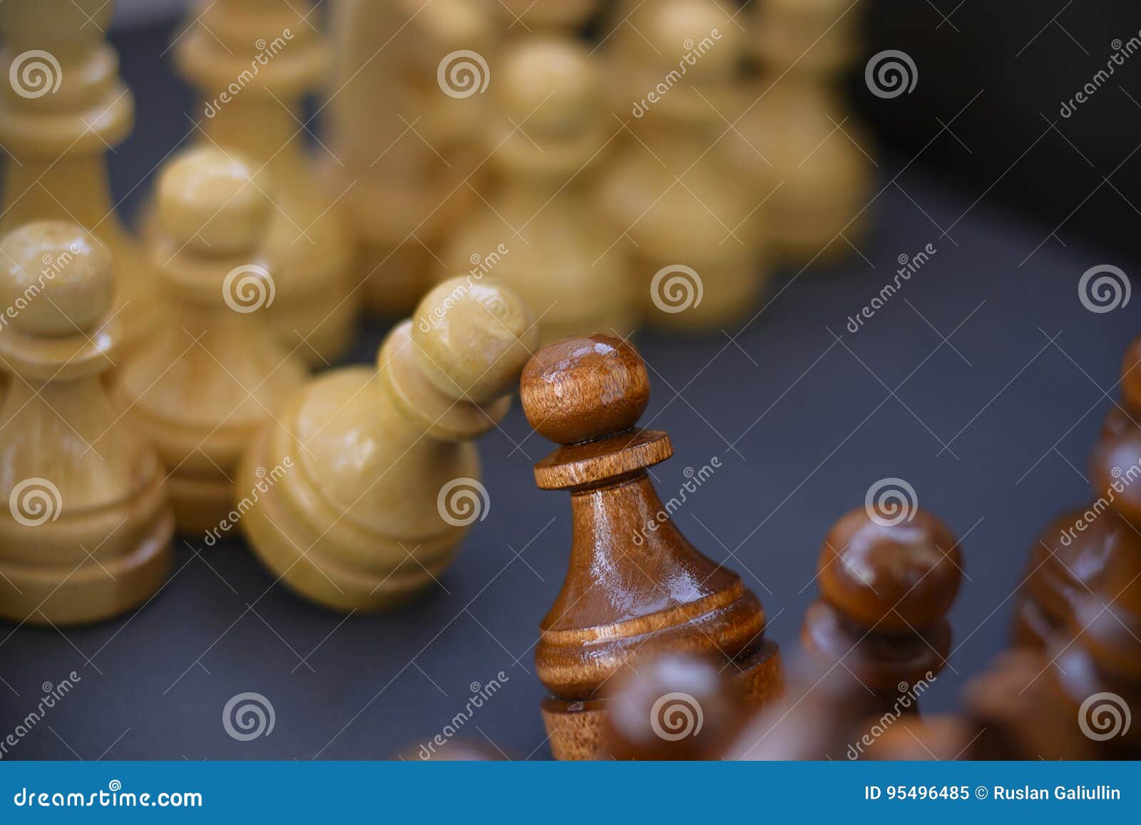 Concept of Leadership, Success, Motivation. Chess Pieces on the Board ...