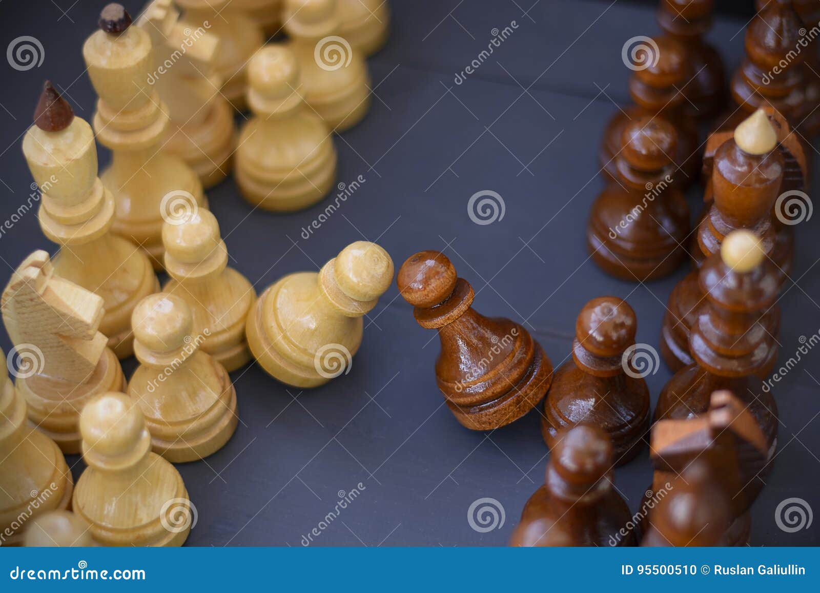 Concept of Leadership, Success, Motivation. Chess Pieces on the Board ...